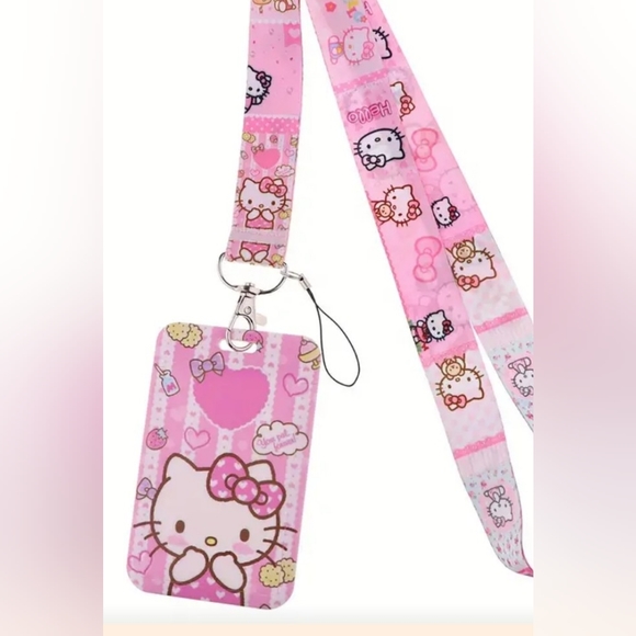 Hello Kitty | Accessories | Hello Kitty Pink Lanyard Keychain Badge ...